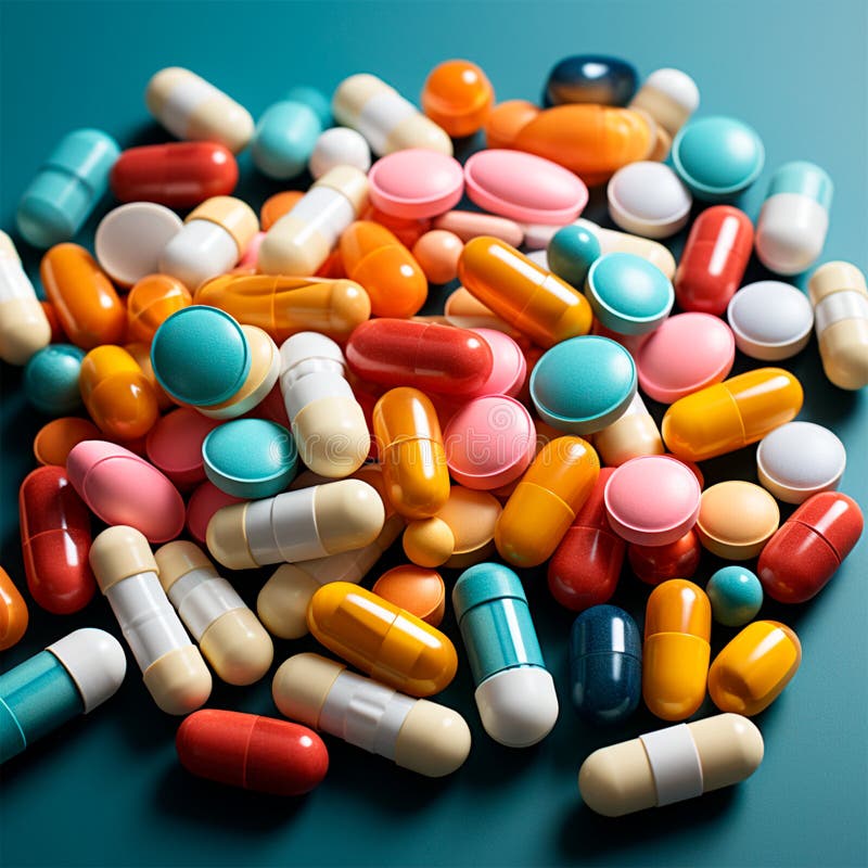 A Scattering of Different Capsules and Tablets - AI Generated Image ...