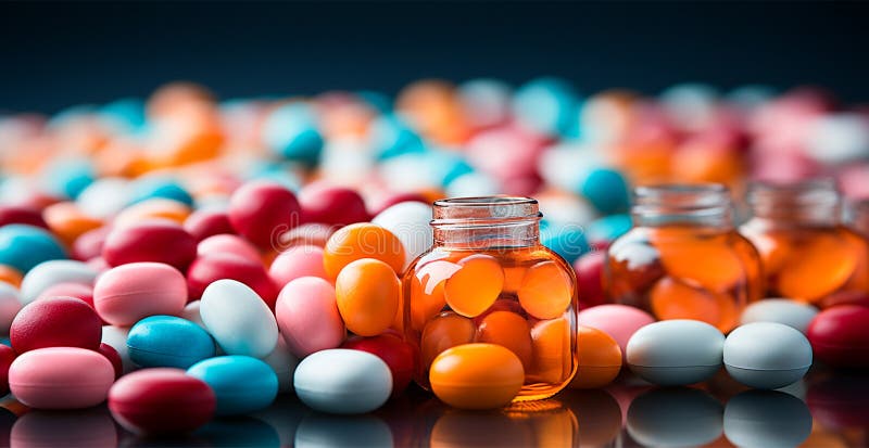 A Scattering of Different Capsules and Tablets - AI Generated Image ...