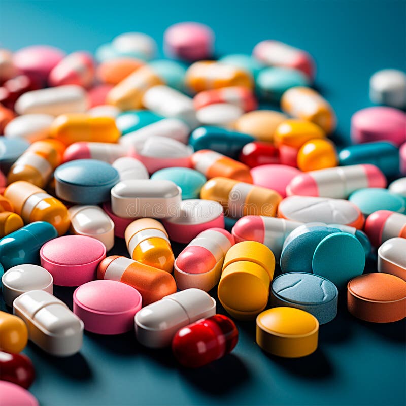 A Scattering of Different Capsules and Tablets - AI Generated Image ...