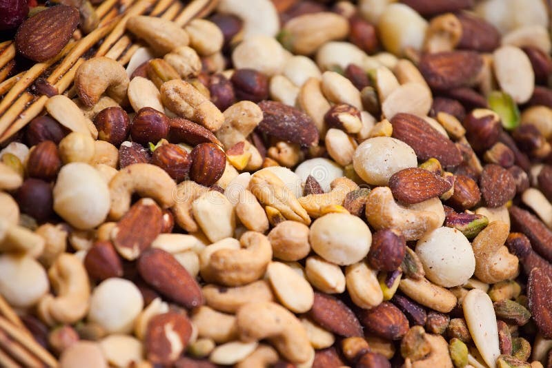 Scattering of Different Nuts on Counter Stock Photo - Image of tasty ...
