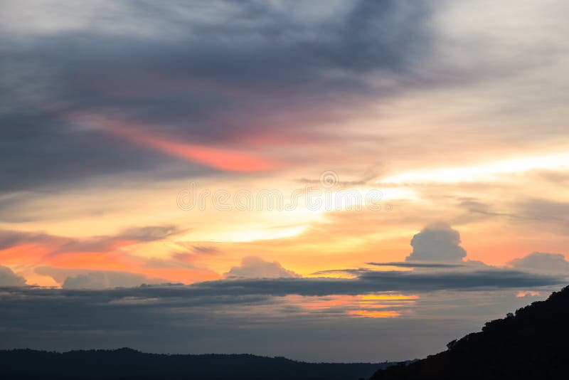 The Scattering of Light after Sunset. Stock Image - Image of beautiful ...