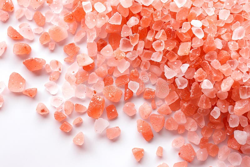 A Scattering of Pink Salt Creating a Subtle Texture on a Solid White ...