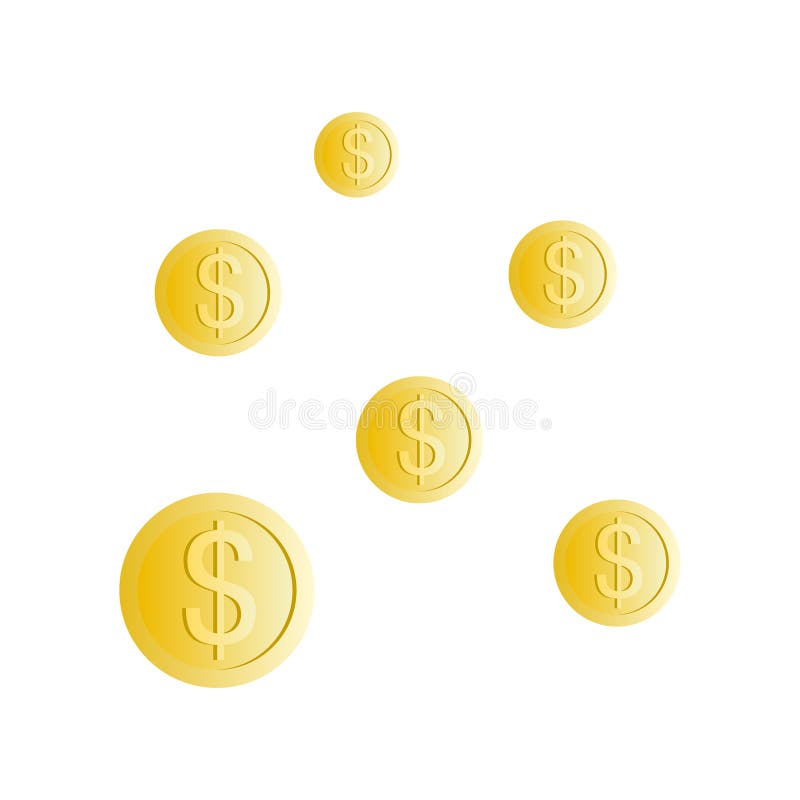 Scattering Realistic Gold Coin Vector Icon Scaterred Stock Illustration ...