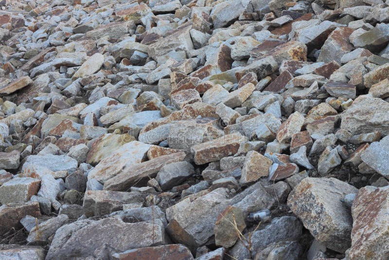 Scattering of Stones, Granite Rock. Rocky Mountain Slope, Chaotic ...