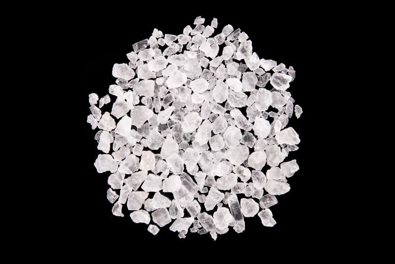 Particles of Sea Salt on a Black Background Stock Photo - Image of ...