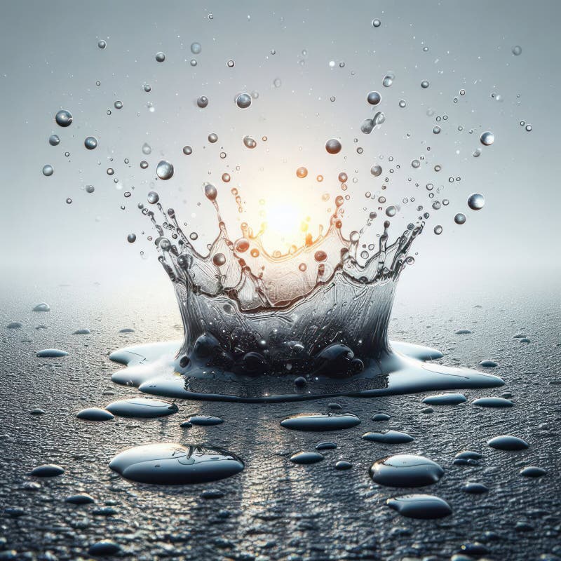 Scattering Water Droplets on the Surface. Stock Illustration ...