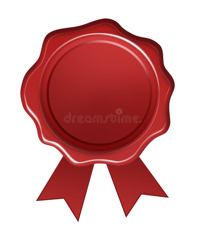 Sceau rouge de cire illustration stock. Illustration du blanc - 73701078