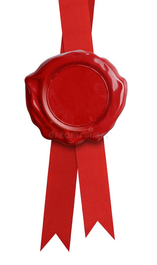 Sceau Rouge De Cire Avec Le Cordon Illustration Stock - Illustration du ...