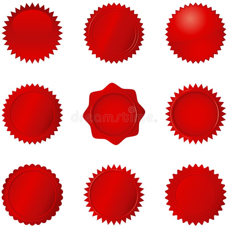 Sceaux rouges illustration de vecteur. Illustration du insigne - 56552654