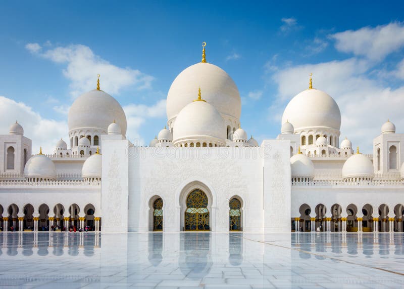 Sceicco Zayed Grand Mosque fotografia stock. Immagine di panorama ...