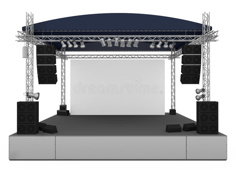 Koncertowa plenerowa scena ilustracja wektor. Ilustracja złożonej z ...