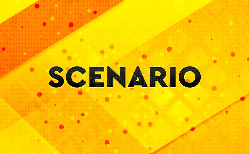 Scenario Abstract Digital Banner Yellow Background Stock Illustration ...