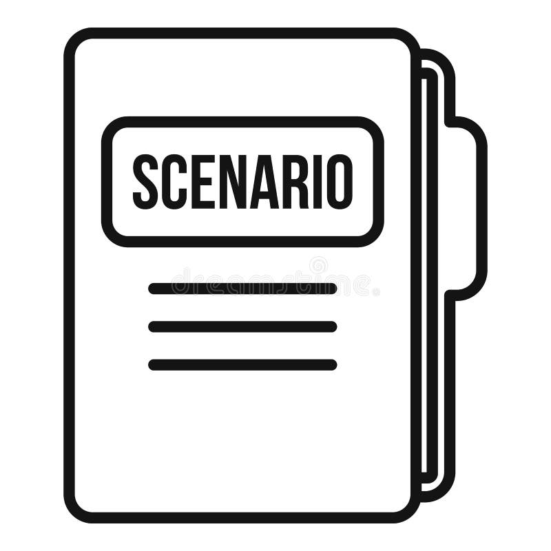 Scenario Folder Icon on White Background. Film Folder Scenario Sign ...