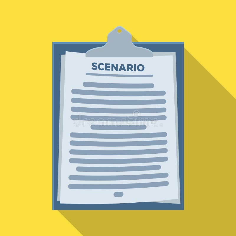 Scenario.Making Movie Single Icon in Flat Style Vector Symbol Stock ...