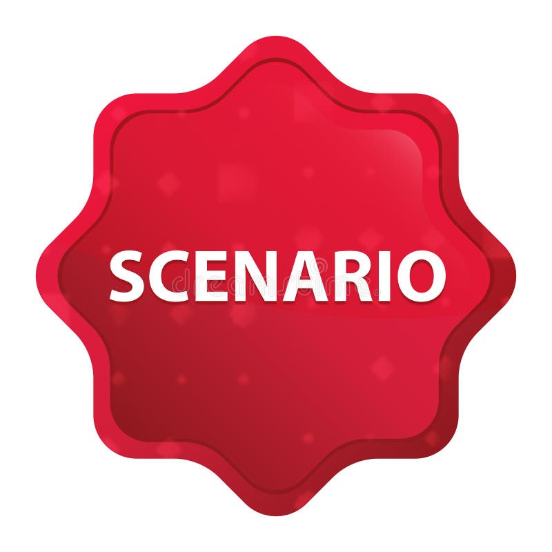 Scenario Misty Rose Red Starburst Sticker Button Stock Illustration ...