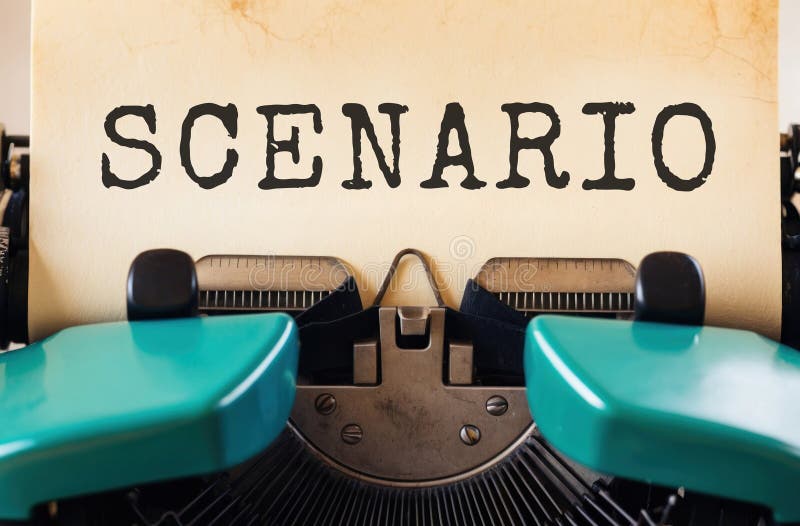 SCENARIO Text Inscription on Paper Printing Machine Background Stock ...