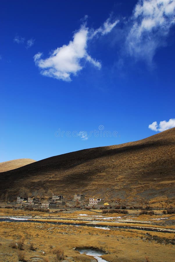 Scenary of Xin Du Qiao stock image. Image of stones, yaks - 8722829