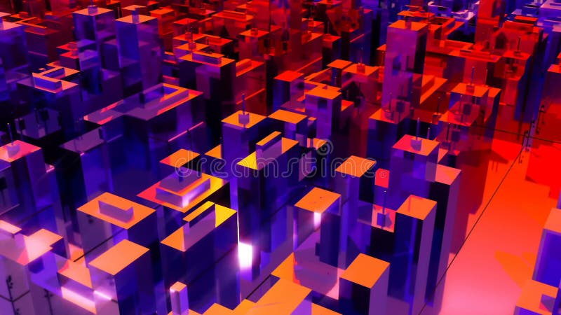 Scene of the Abstract City. Stock Illustration - Illustration of camera ...