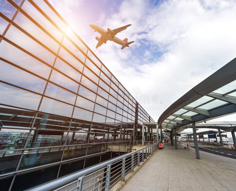 The Scene of Airport Building Stock Photo - Image of airliner, airport ...