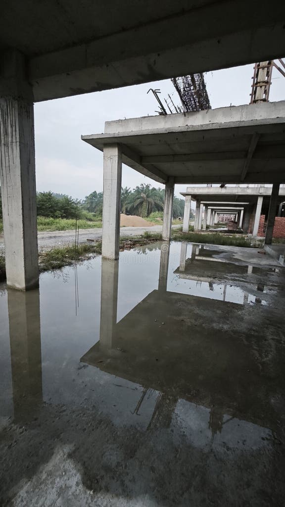 The Initial Foundation Concrete Frame and Wall of the Residential ...