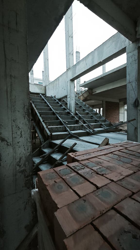 The Initial Foundation Concrete Frame and Wall of the Residential ...