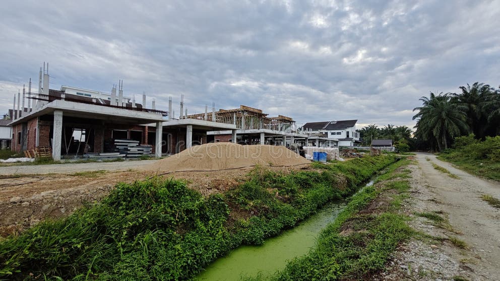 The Initial Foundation Concrete Frame and Wall of the Residential ...