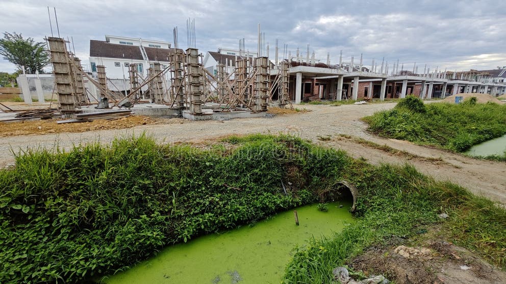 The Initial Foundation Concrete Frame and Wall of the Residential ...