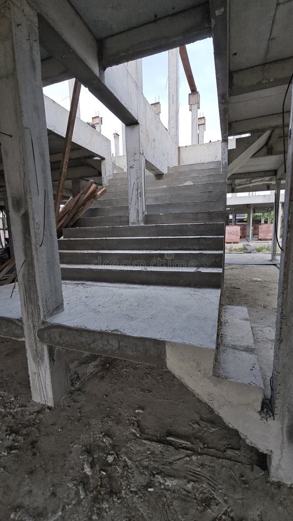 The Initial Foundation Concrete Frame and Wall of the Residential ...