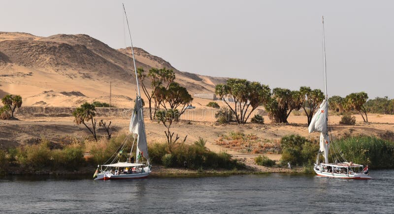 Scene from the Banks of the Nile River in Egypt Stock Image - Image of ...