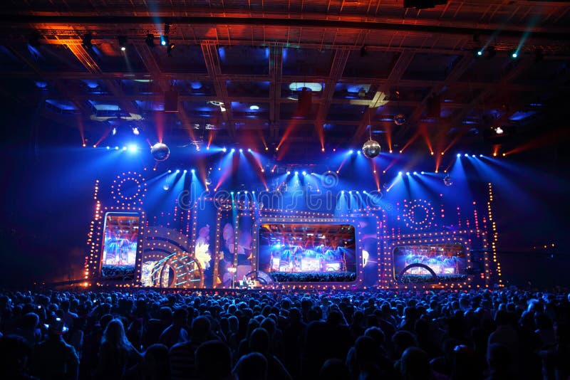 Scene with Big Display during Concert Editorial Photo - Image of ...