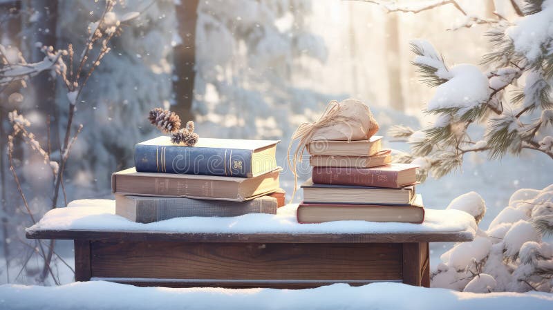 Scene book snow stock illustration. Illustration of crisp - 336068766