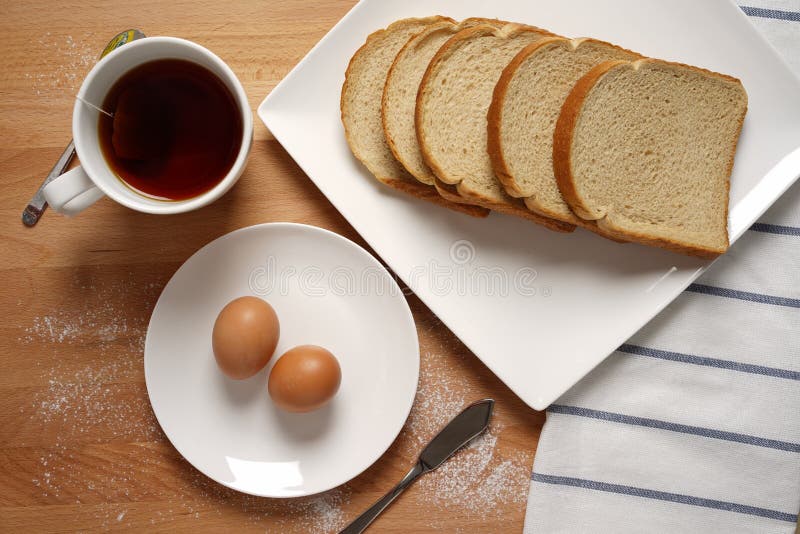 Scene from a Breakfast Table with Staple Food Stock Image - Image of ...