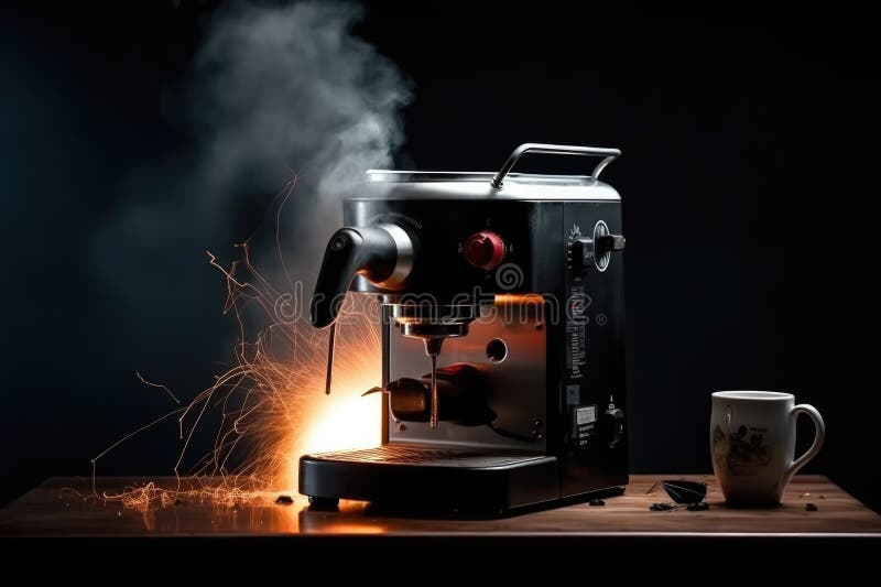 Scene of Burnt Kitchen Appliances, Including a Kettle and a Coffee ...