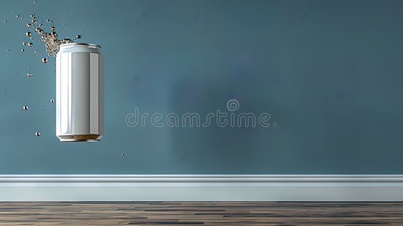 A Can of Soda Falling into the Air Stock Illustration - Illustration of ...
