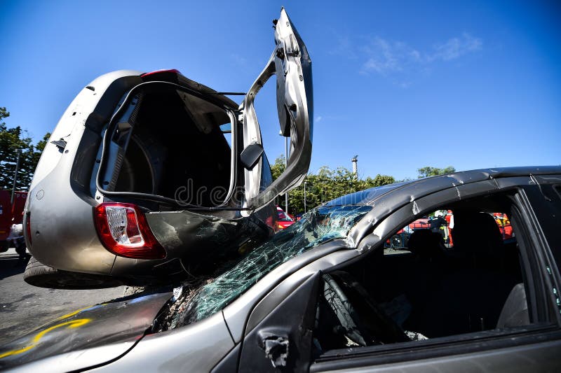 Scene of a Car Crash and Emergency Rescue Service Editorial Image ...