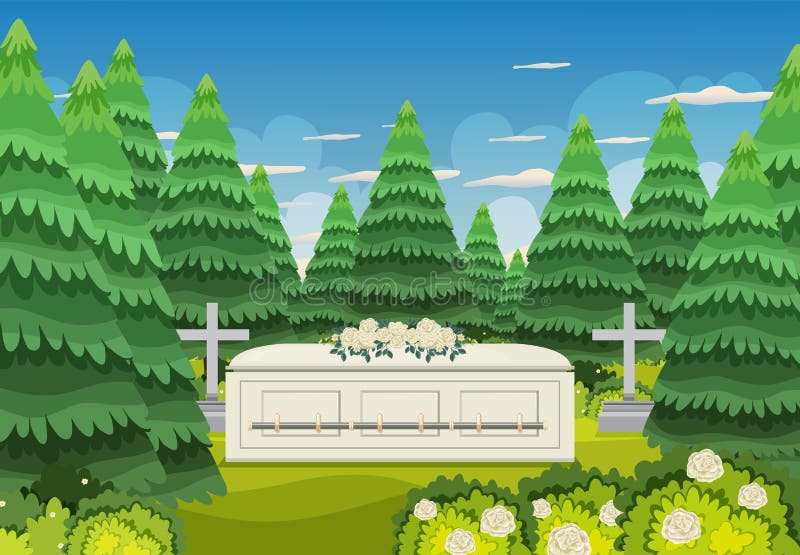 Cemetery Graveyard Scene Isolated Stock Vector - Illustration of clip ...