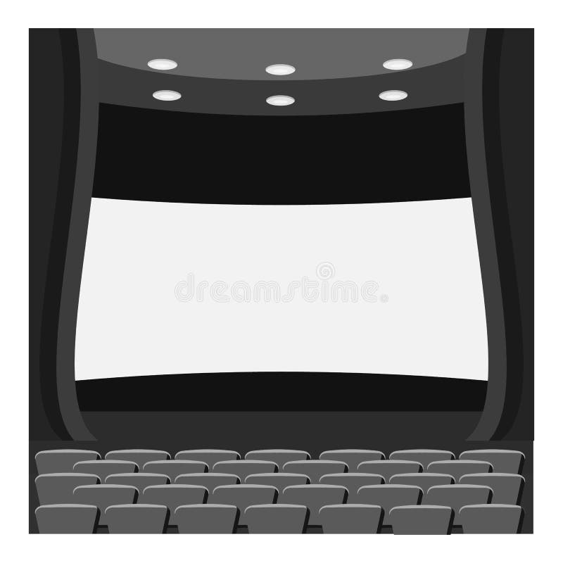 Scene Cinema Icon, Gray Monochrome Style Stock Vector - Illustration of ...