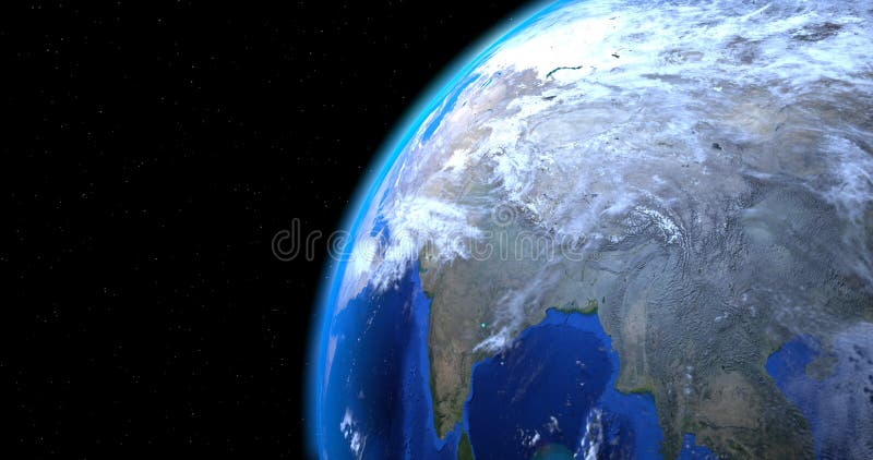 A Scene with a Close-up View of the Earth Planet. Stock Illustration ...