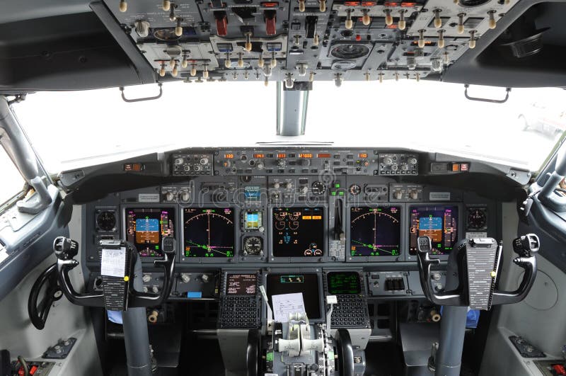 View of Cockpit and Instrument. Stock Photo - Image of flight, airline ...