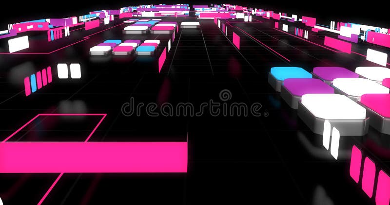 A Scene of a Conceptual/abstract Colorful Geometry Shapes Making a Maze ...