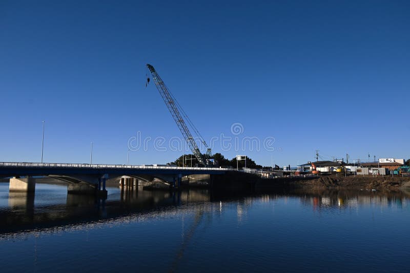 A Scene of Construction Work Around the River. Stock Photo - Image of ...