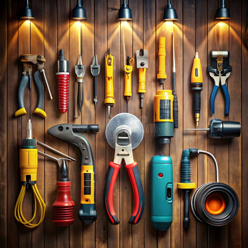A Scene Depicting the Evolution of Electrical Tools Stock Illustration ...