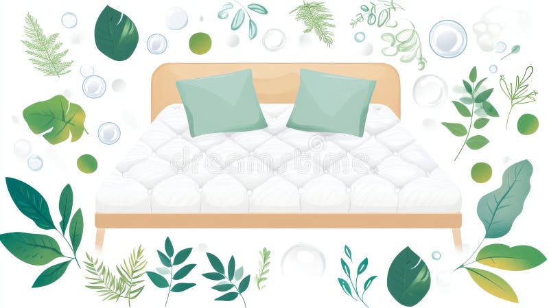 The Scene Depicts a Cartoon Mattress in a Whimsical Setting, Complete ...