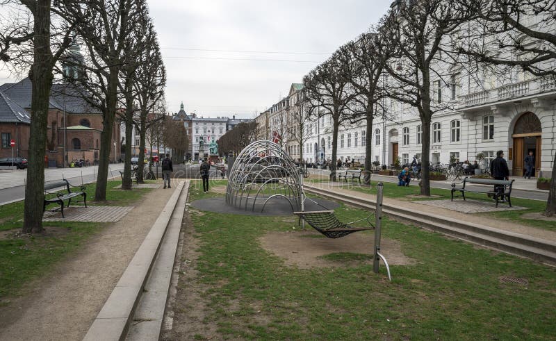 Urban Boulevard with Trees and Architecture in a City Center Setting ...