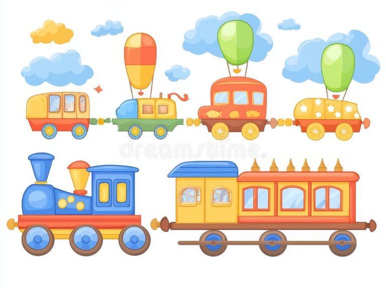 The Scene Depicts a Train Engine on the Tracks Accompanied by a ...