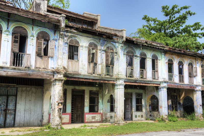 Scene of the Deserted and Dilapidated Colonial Buildings. Stock Image ...