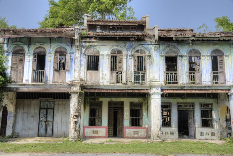 Scene of the Deserted and Dilapidated Colonial Buildings. Stock Image ...