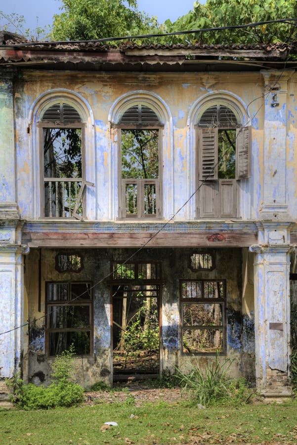 Scene of the Deserted and Dilapidated Colonial Buildings. Stock Image ...
