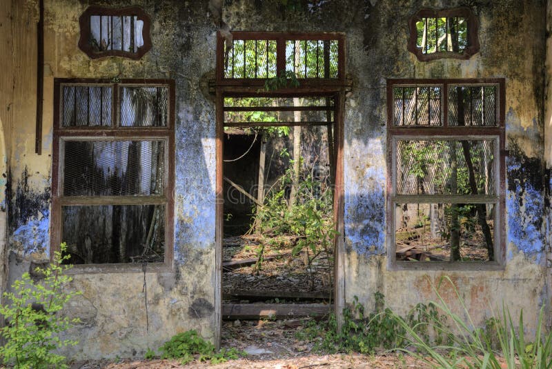 Scene of the Deserted and Dilapidated Colonial Buildings. Stock Image ...
