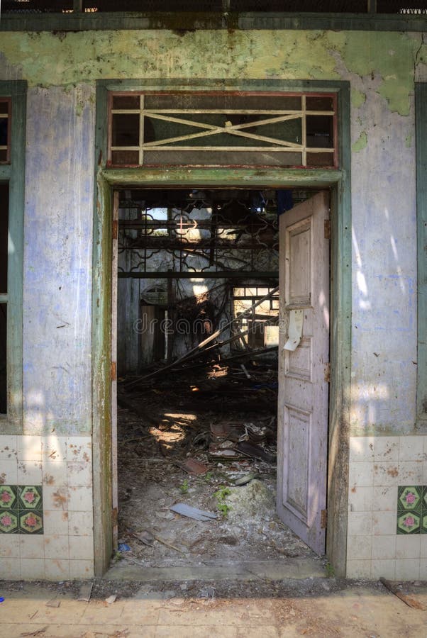 Scene of the Deserted and Dilapidated Colonial Buildings. Stock Image ...